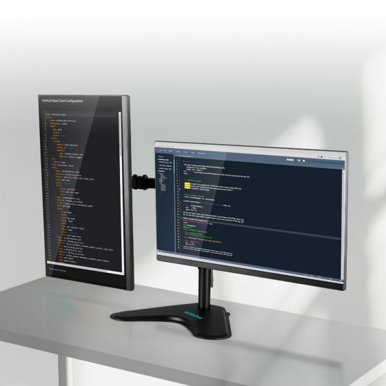 Activia Dual-Screen Articulating Monitor Arm with Free-Standing Desktop ...