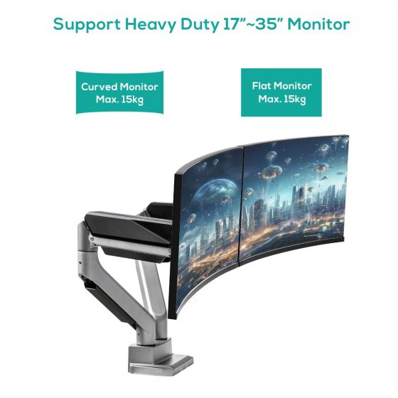 Activiva Heavy-Duty Dual Monitor Gas Spring Arm | Adjustable Monitor ...