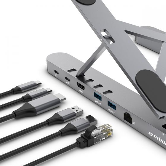 mbeat Stage P5 Portable Laptop Stand with USB-C Docking Station