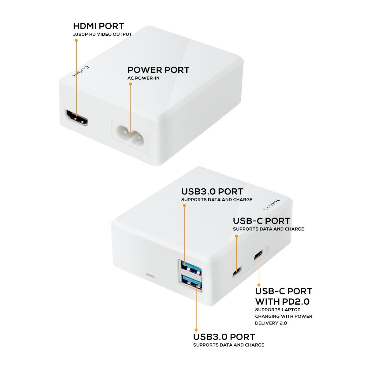 CUBIX USB-C Docking Station with Power
