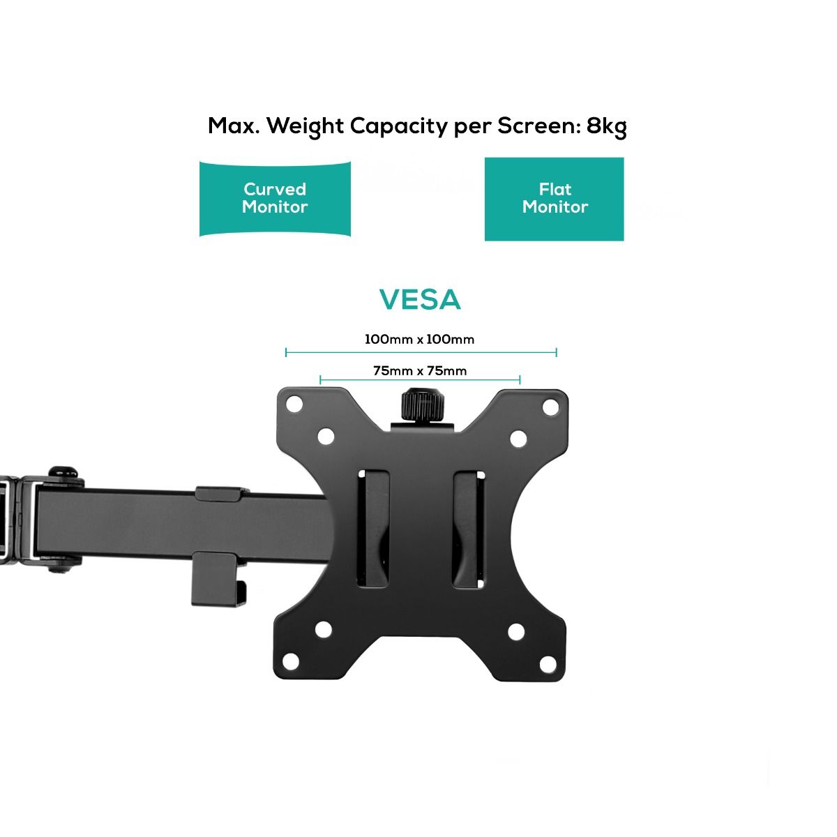 Activia Dual-Screen Articulating Monitor Arm with Free-Standing Desktop ...