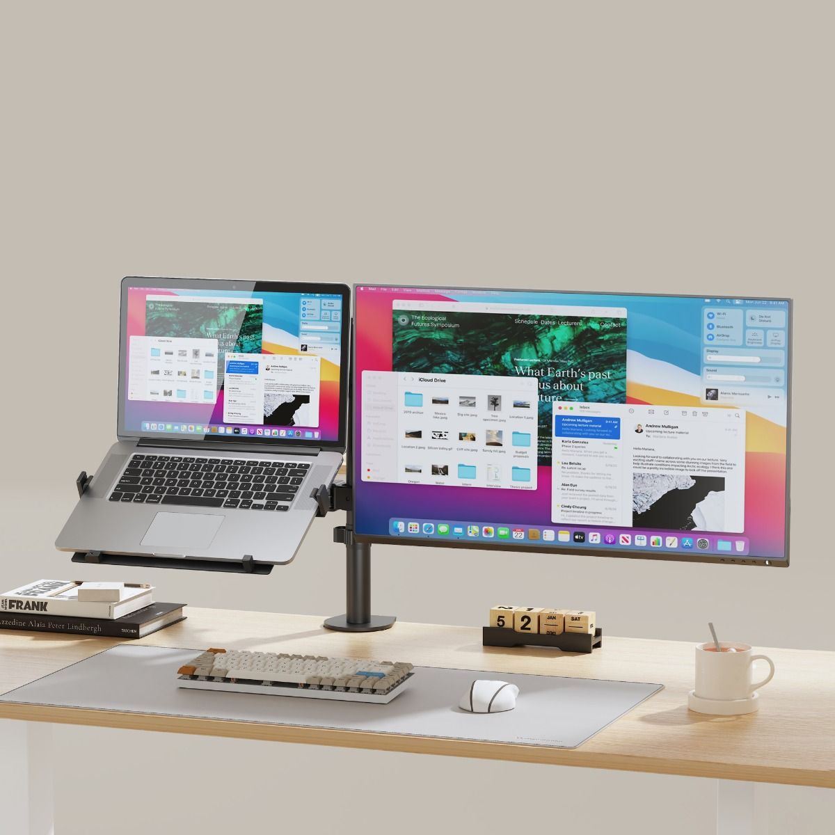 Activiva Dual-Screen Articulating Monitor Arm with Interchangeable ...