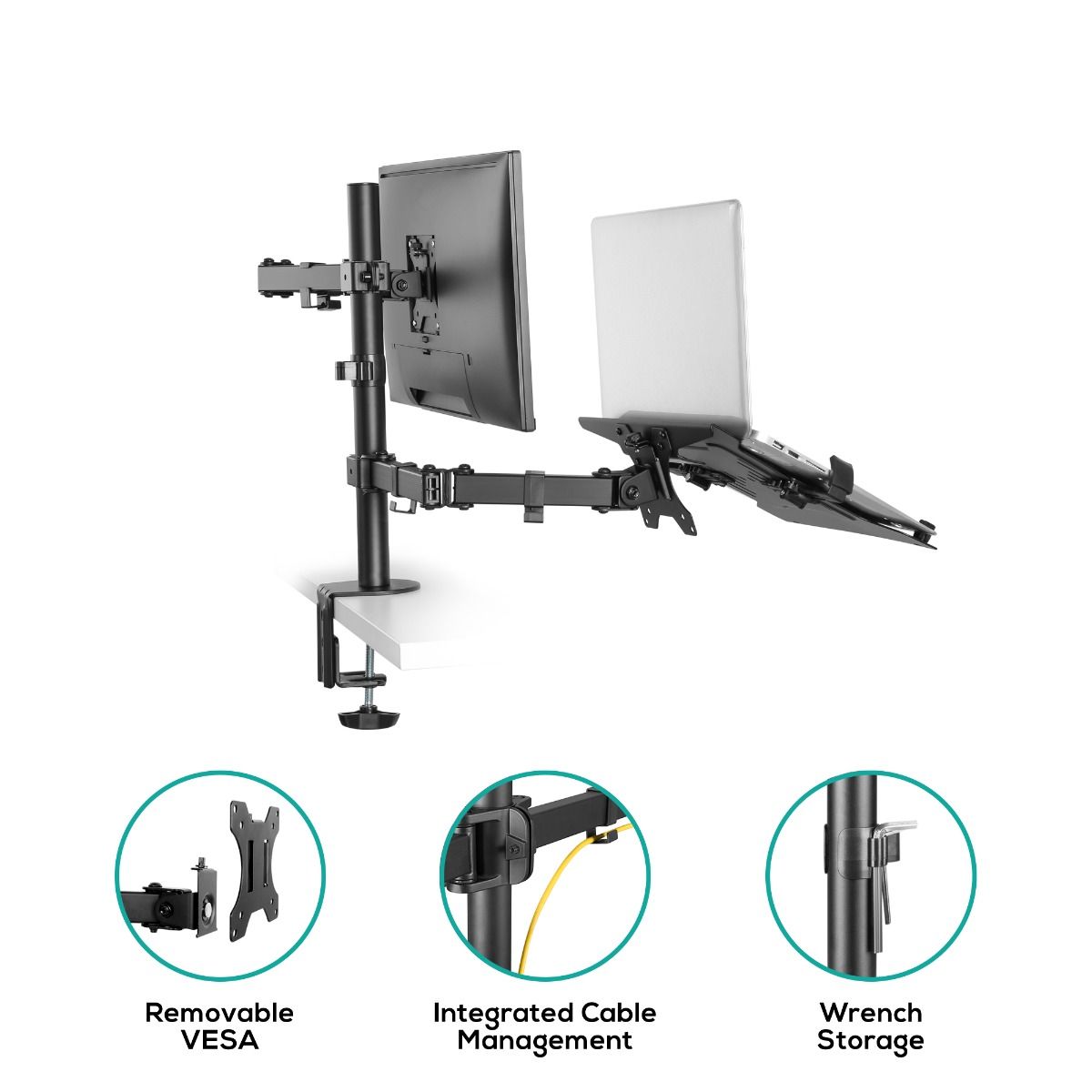 Activiva Dual-Screen Articulating Monitor Arm with Interchangeable ...