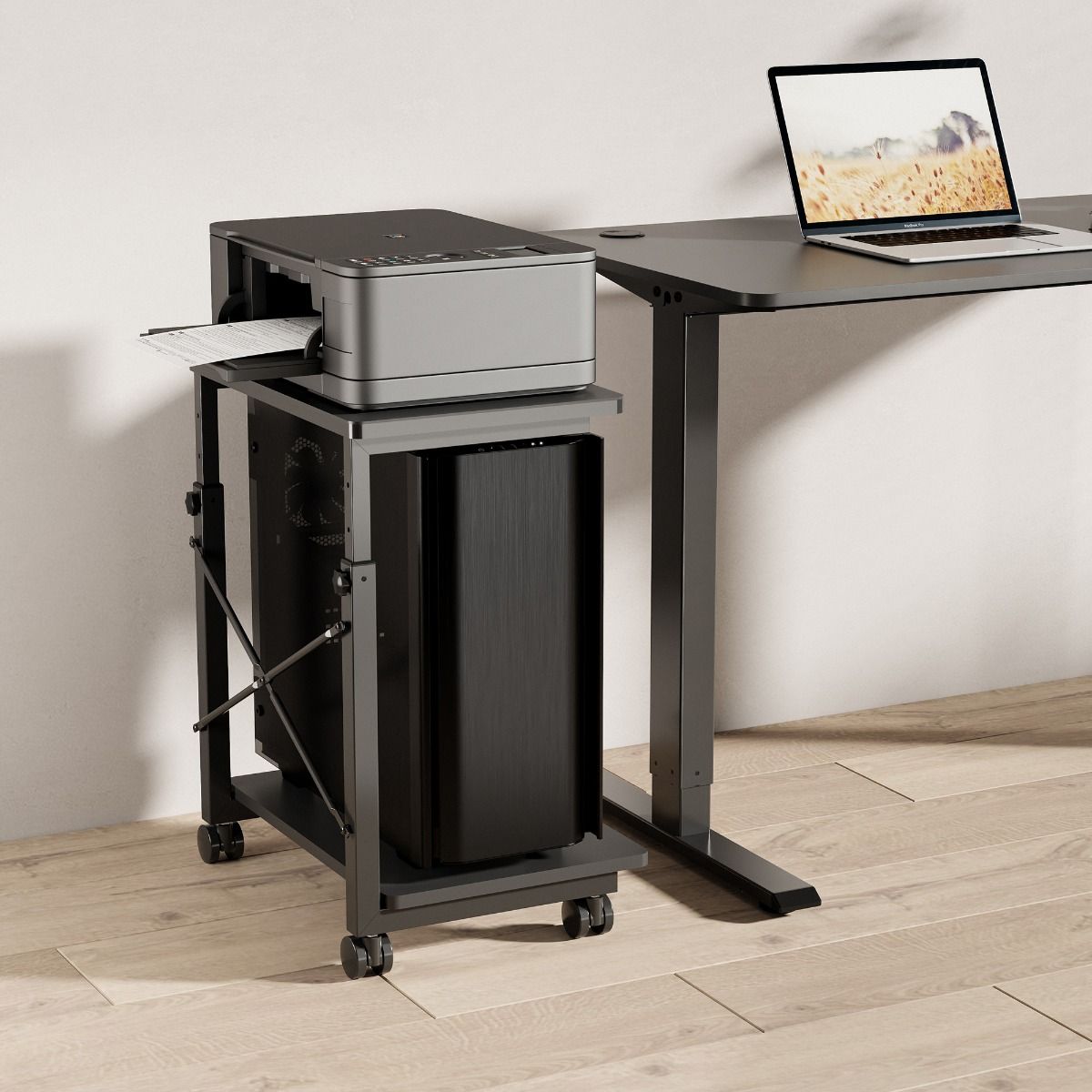 Height Adjustable PC & Printer Storage Stand