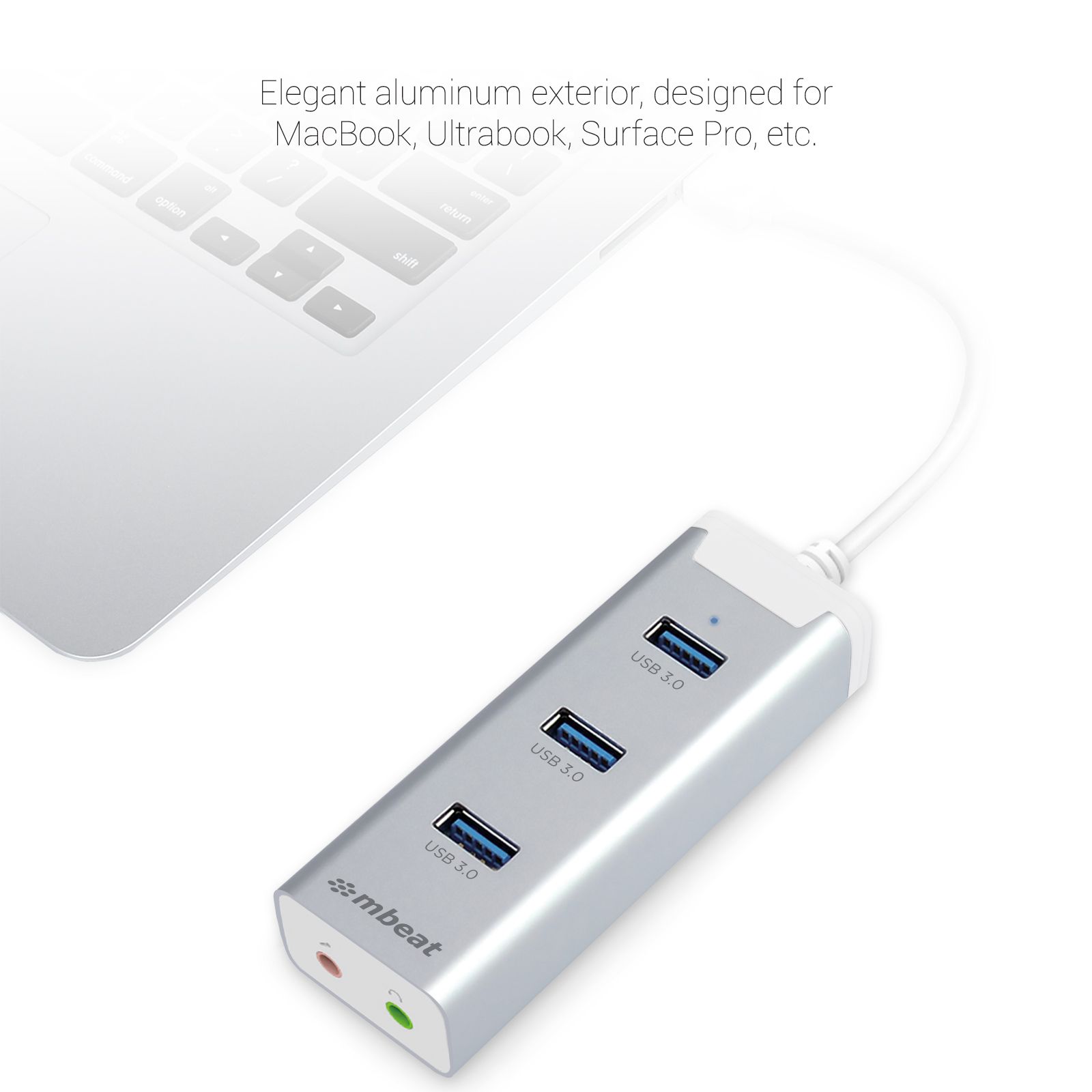 Hayman 3-Port USB 3.0 Hub with Audio & Mic - USB Connectivity