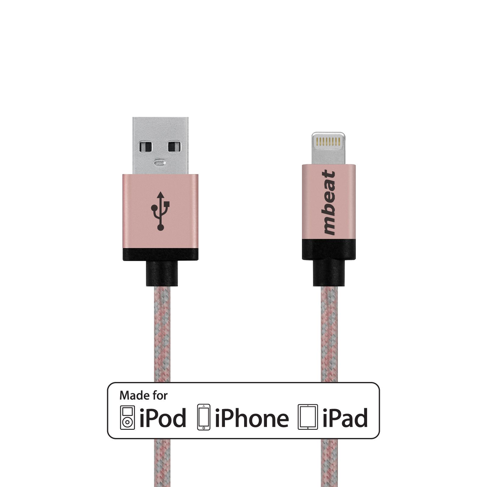 MFI 2m Lightning to USB Cable-Rose Gold - Cables & Adapters