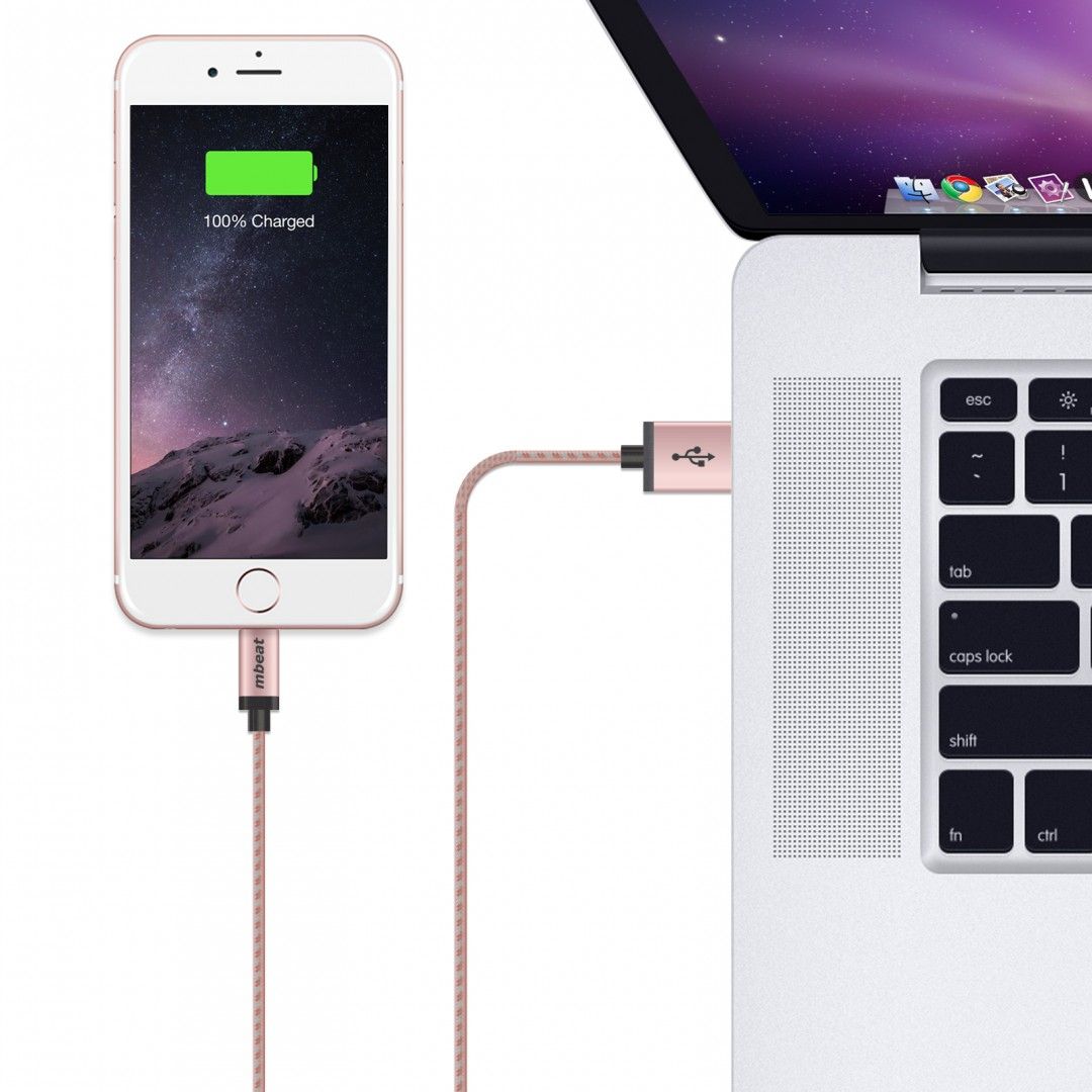 MFI 2m Lightning to USB Cable-Rose Gold - Cables & Adapters