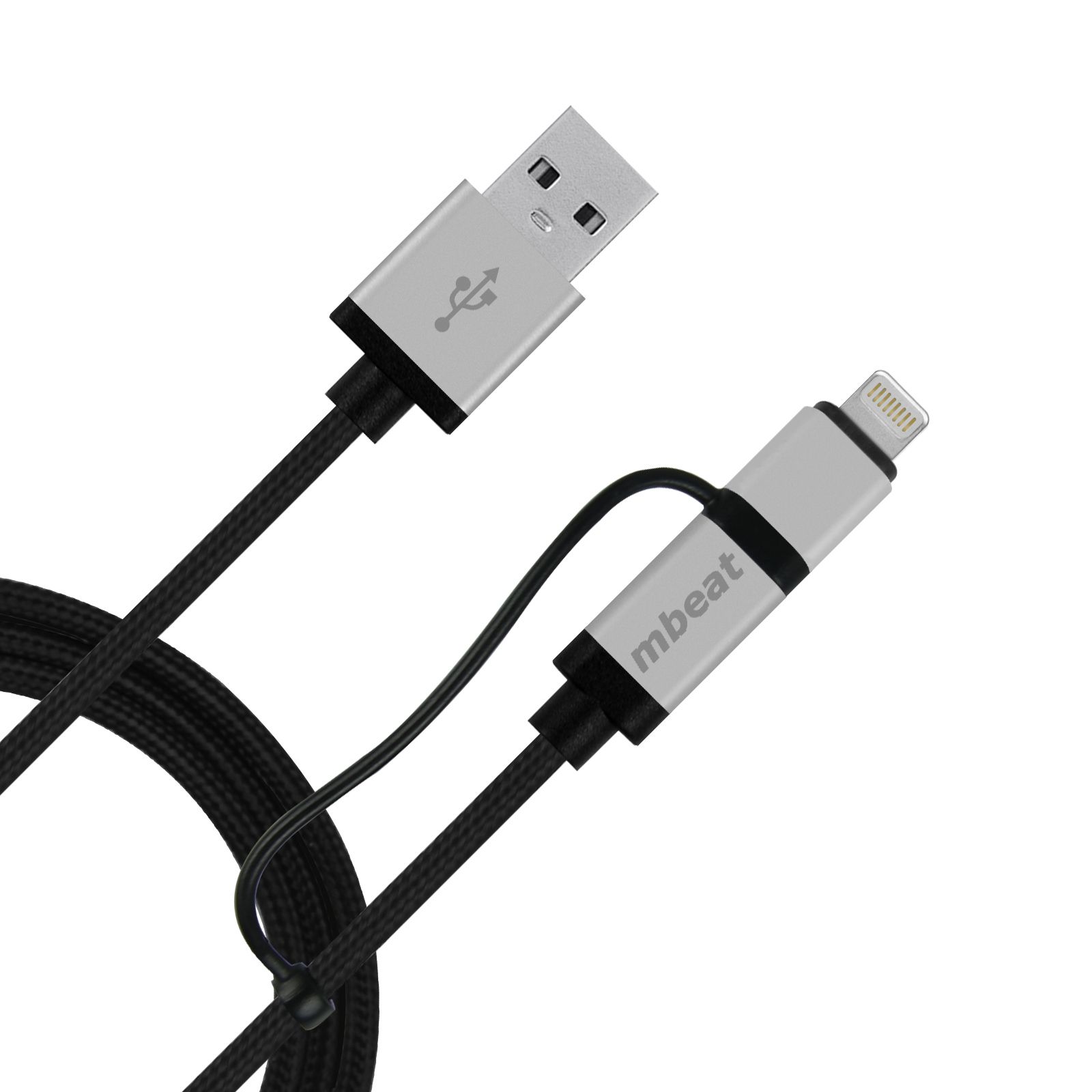 mbeat 2-In-1 MFI Lightning and Micro USB Cable (1M) - Cables & Adapters