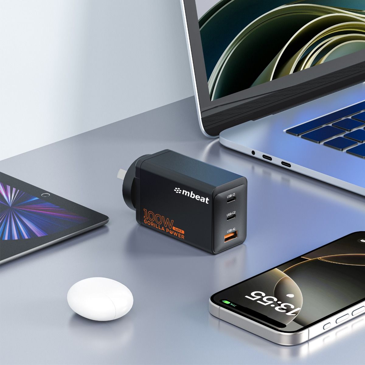 mbeat Gorilla Power PD 100W GaN II USB-C Charger – Fast Charging for ...