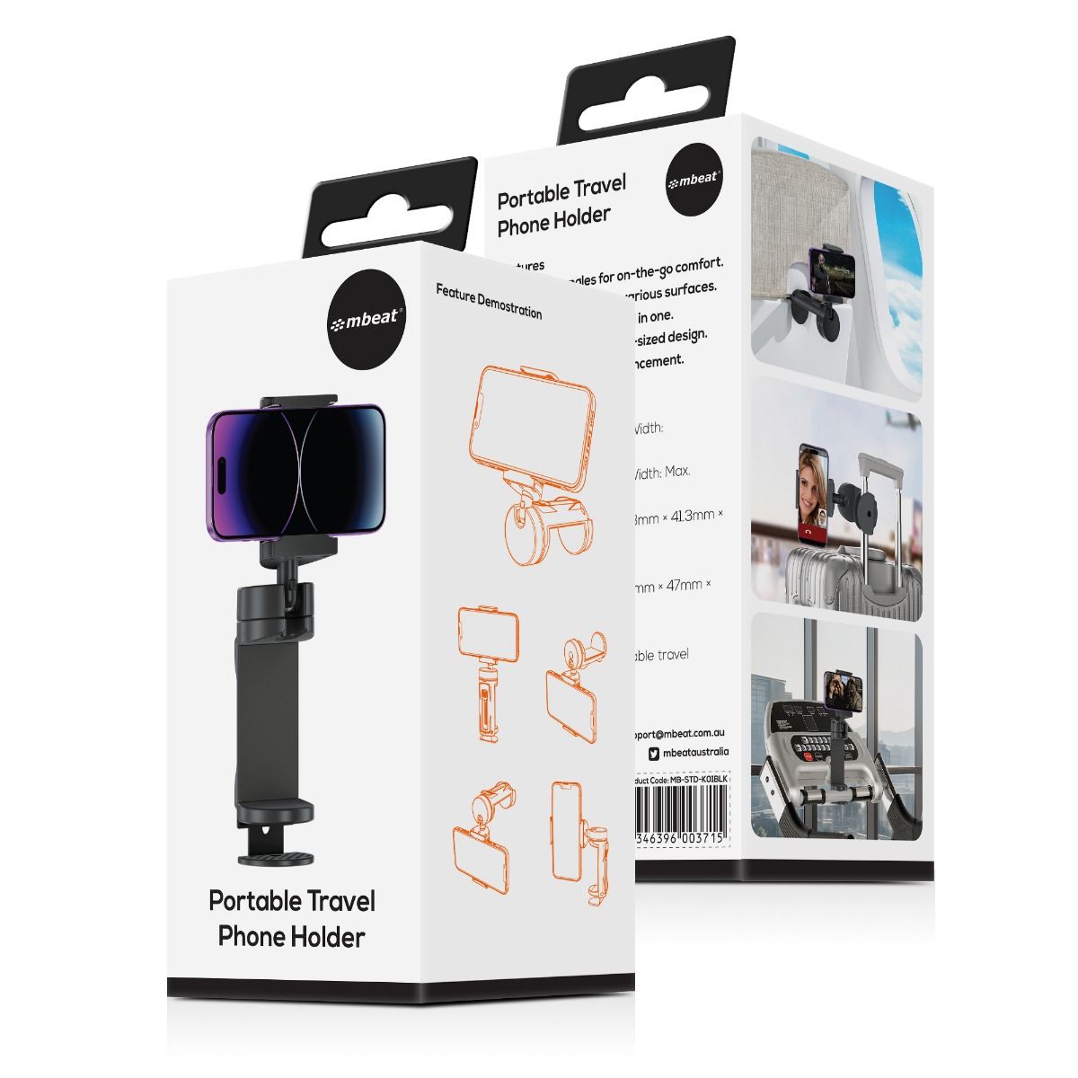 mbeat Portable Travel Phone Holder with Optimal Adjustability and ...