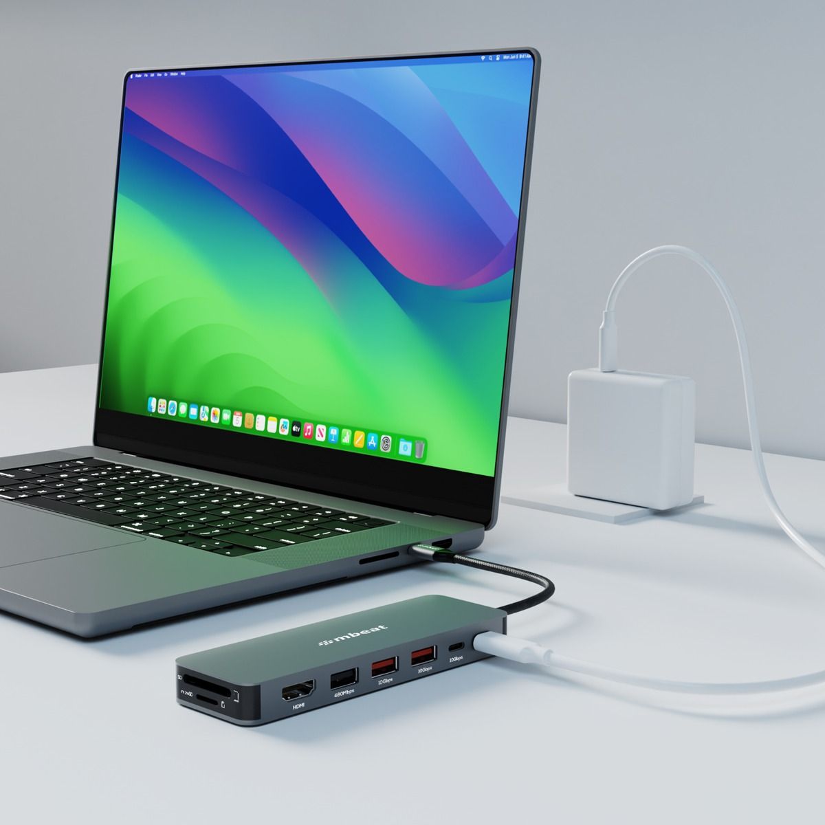 mbeat 9-in-1 USB-C Hub with Built-in M.2 NVMe SSD Enclosure | MB-UCD-HS9