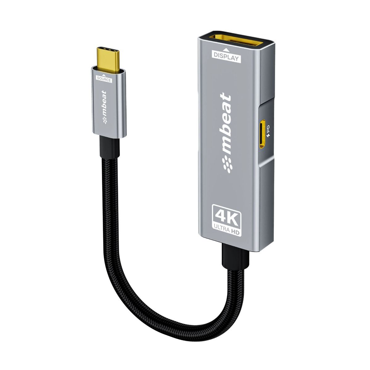 mbeat USB-C to DisplayPort Adapter with 100W PD – 4K@60Hz Video Output