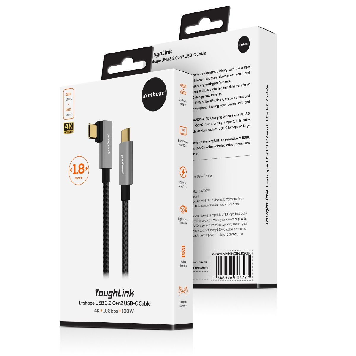 ToughLink L-shape USB 3.2 Gen2 USB-C Cable
